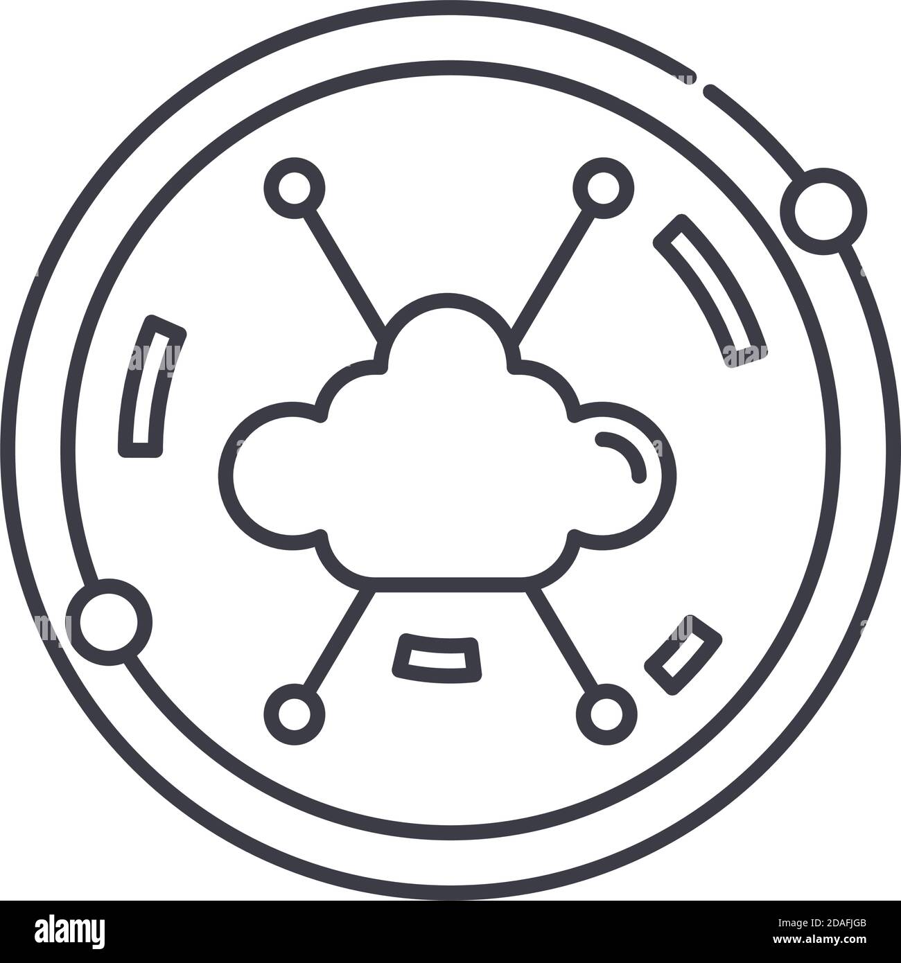 Big data service icon, linear isolated illustration, thin line vector ...
