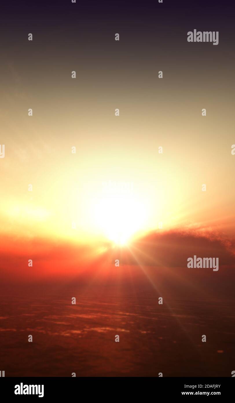 3d render sunset over ocean hi-res stock photography and images - Alamy