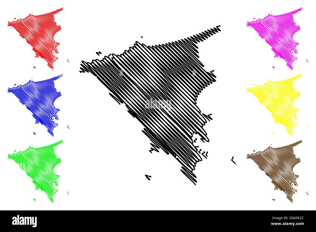 Dakar City (Republic of Senegal, Dakar Region) map vector illustration, scribble sketch City of ...