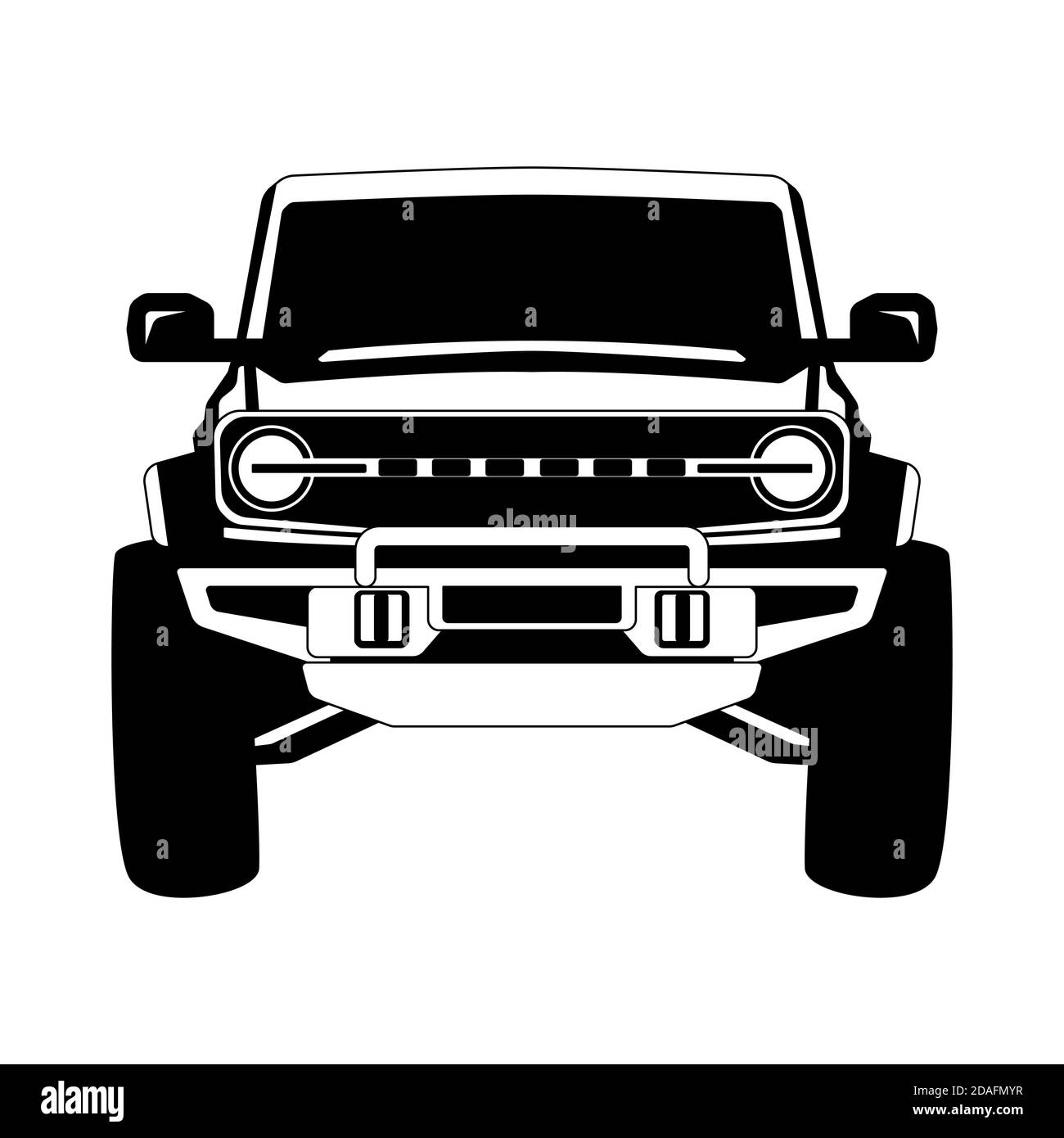 off road truck , front view, vector illustration, flat style Stock ...