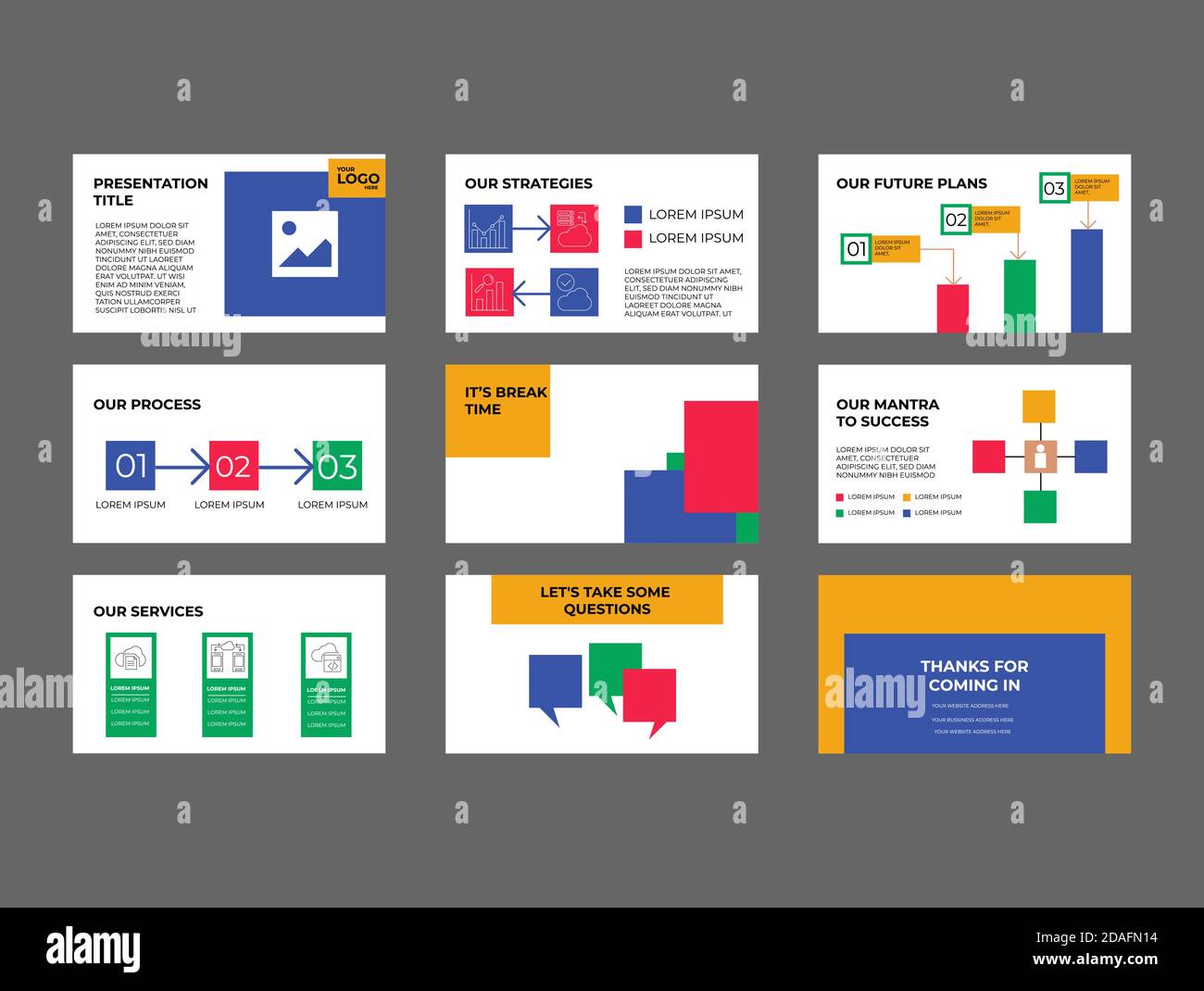 Company Presentation and Pitch Deck Customizable Vector Template Stock ...