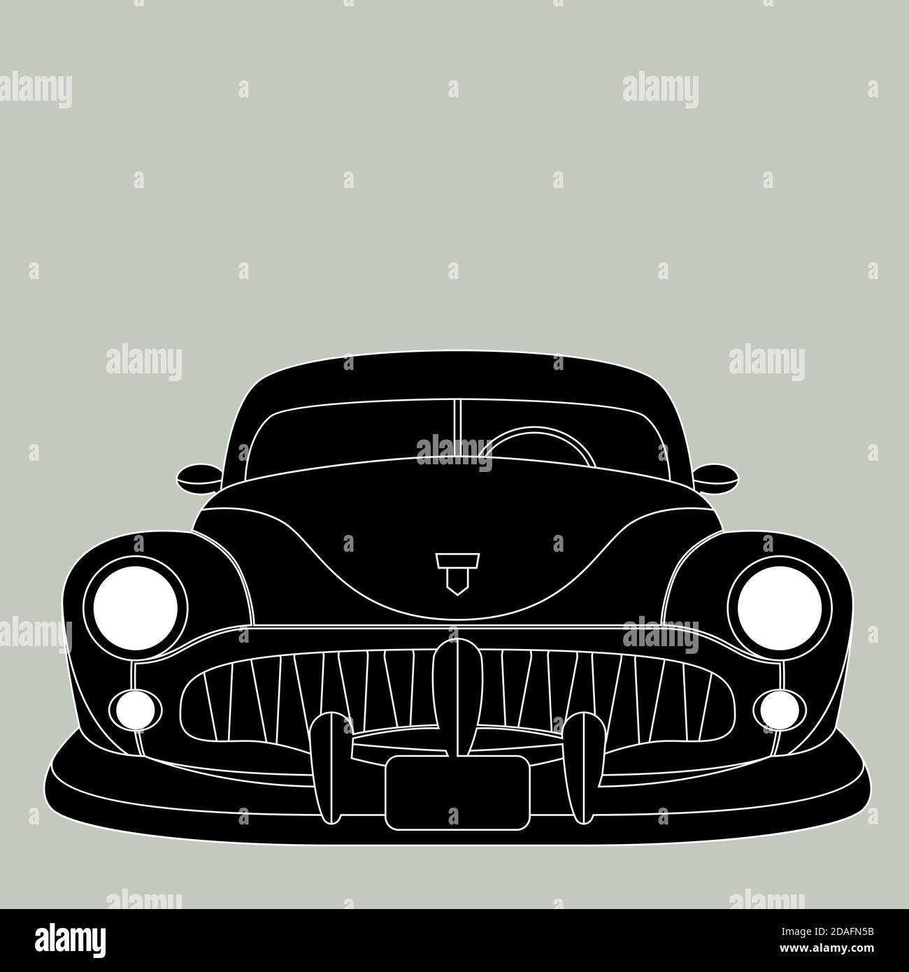 classic vintage car vector illustration front view Stock Photo - Alamy