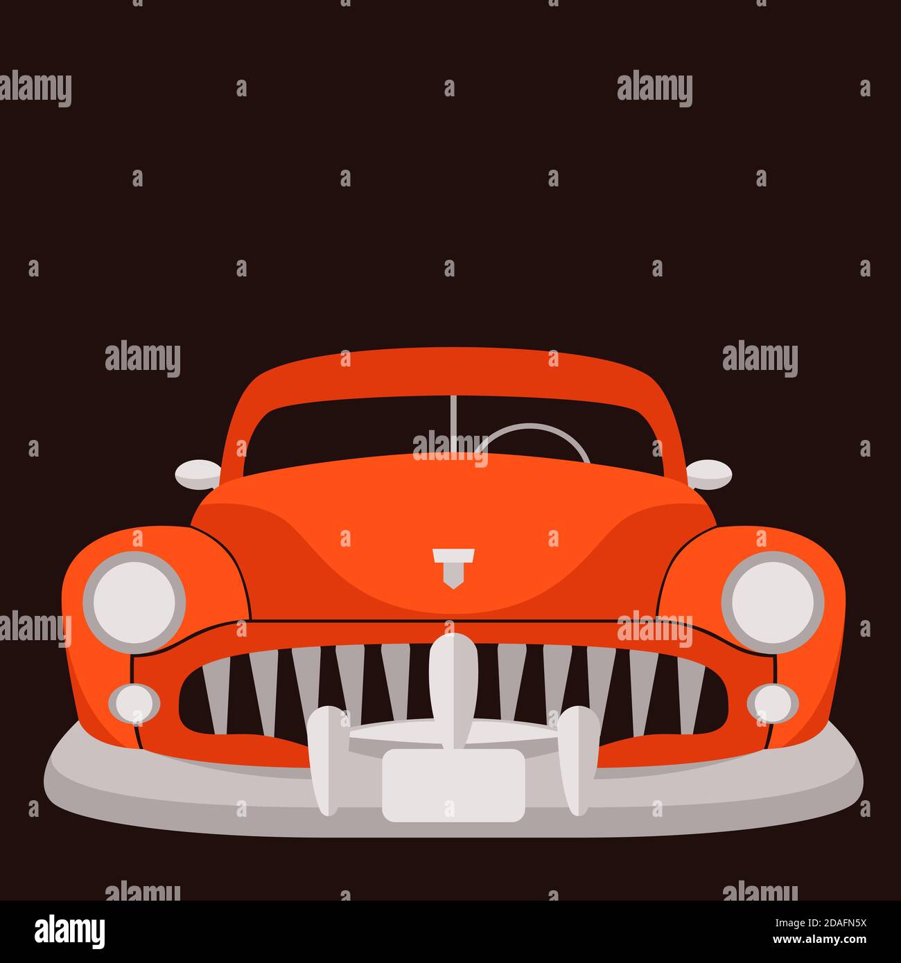 classic vintage car vector illustration front view Stock Photo - Alamy