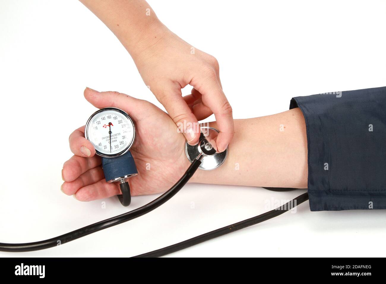 Closeup high angle shot of a doctor measuring the patient's blood ...
