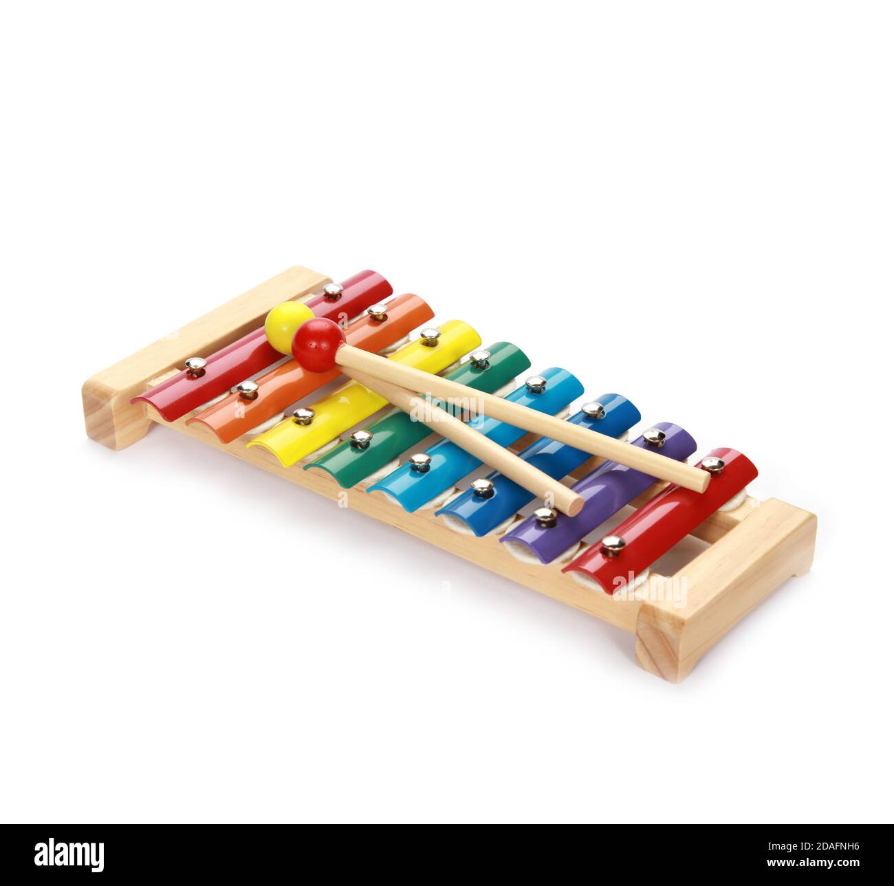Closeup shot of xylophone isolated on a white background Stock Photo ...