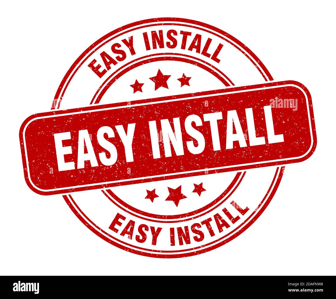 easy install stamp. easy install sign. round grunge label Stock Vector ...