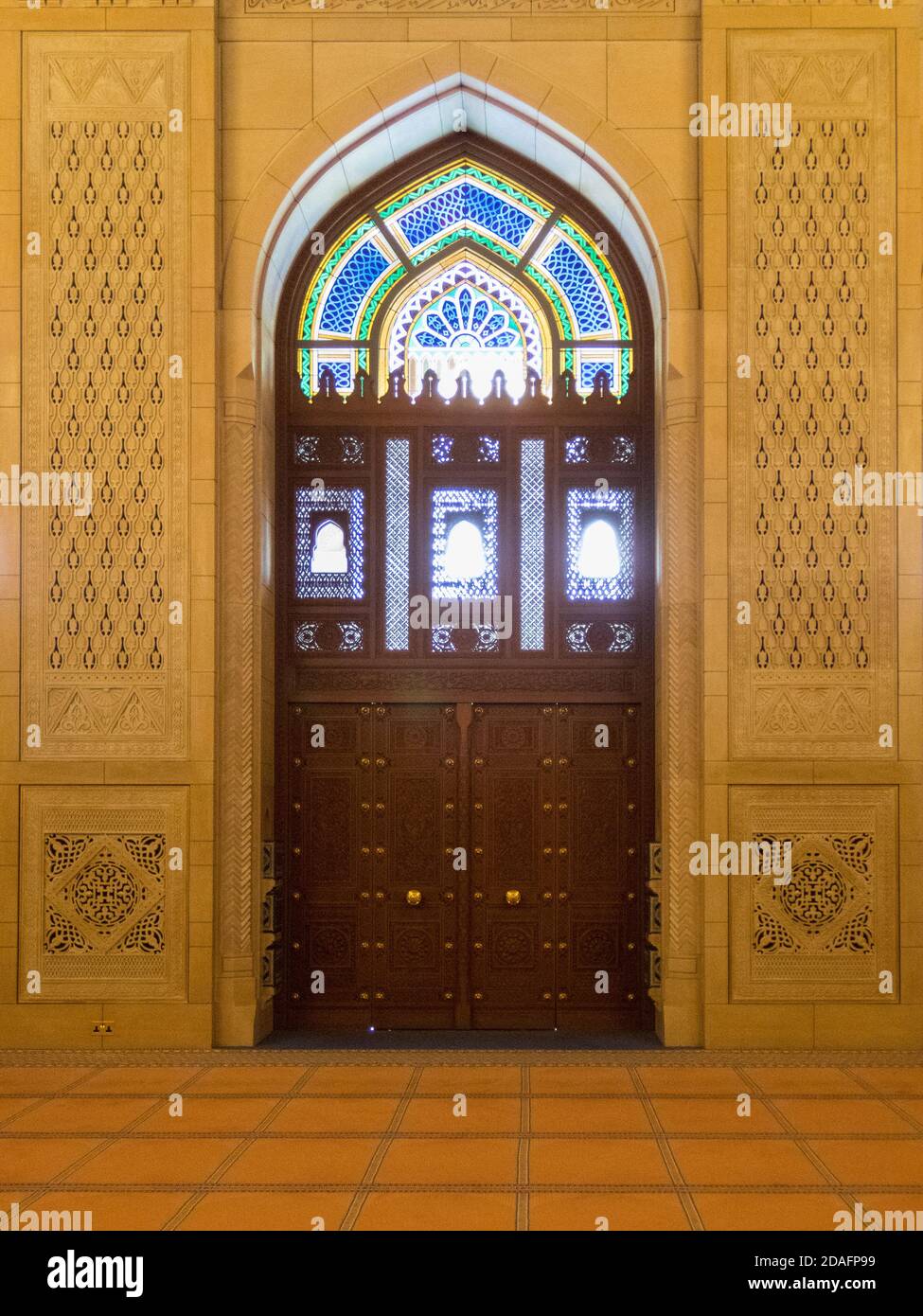 Detail of the traditional colourful patterns used on the omani interior ...