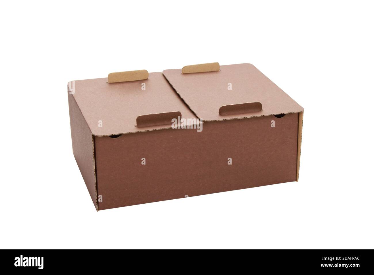 Brown box isolated on a white background Stock Photo - Alamy