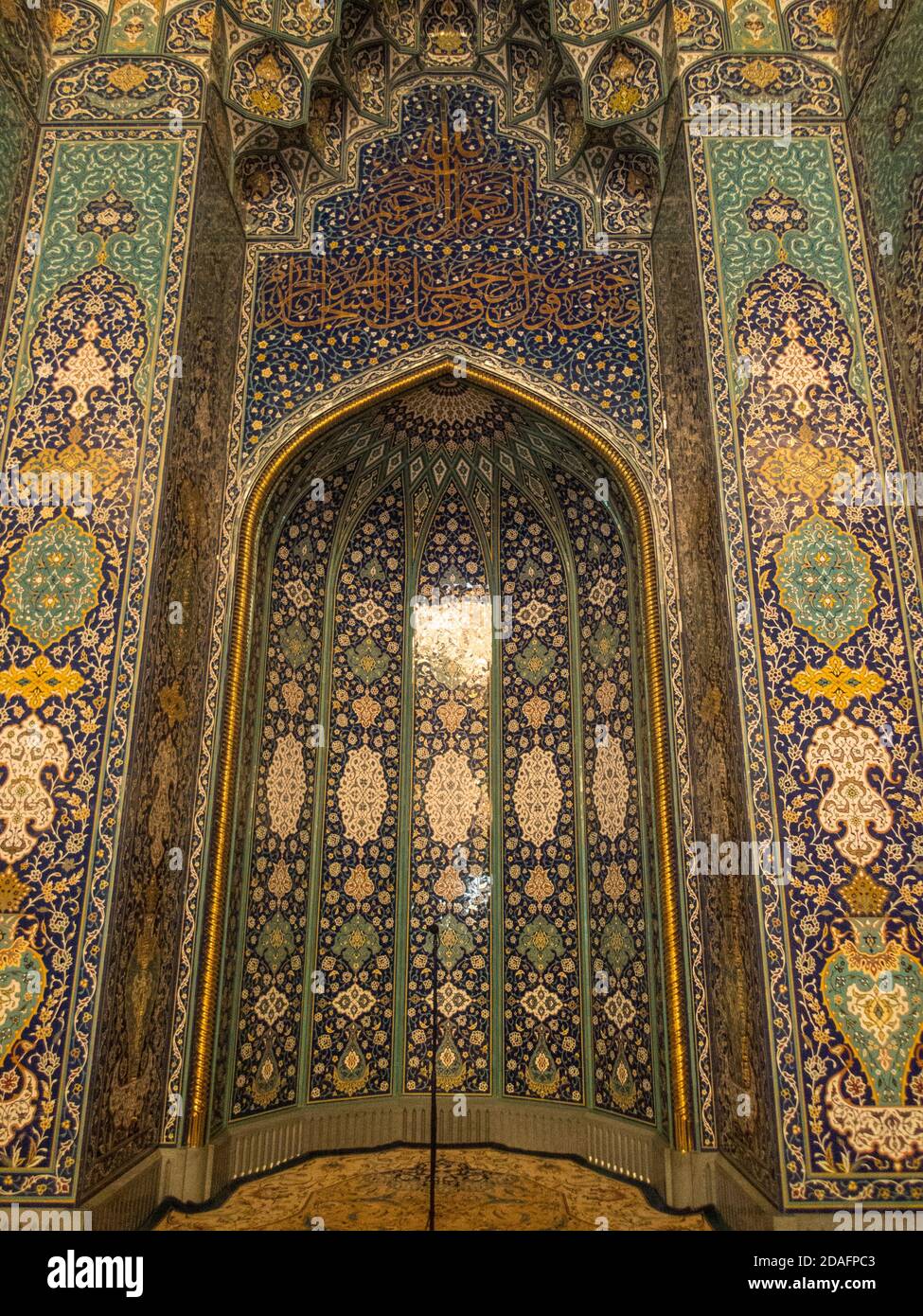 Detail of the traditional colourful patterns used on the omani interior ...