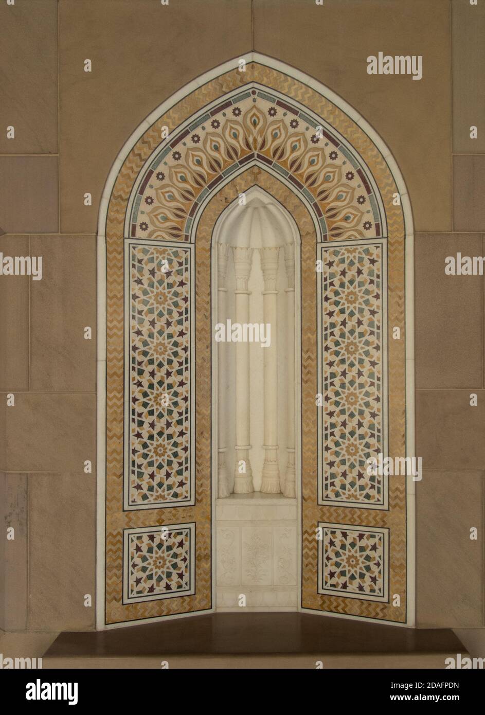 Detail of the traditional colourful patterns used on the omani interior ...