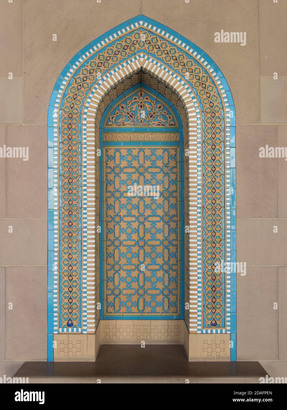 Detail of the traditional colourful patterns used on the omani interior ...
