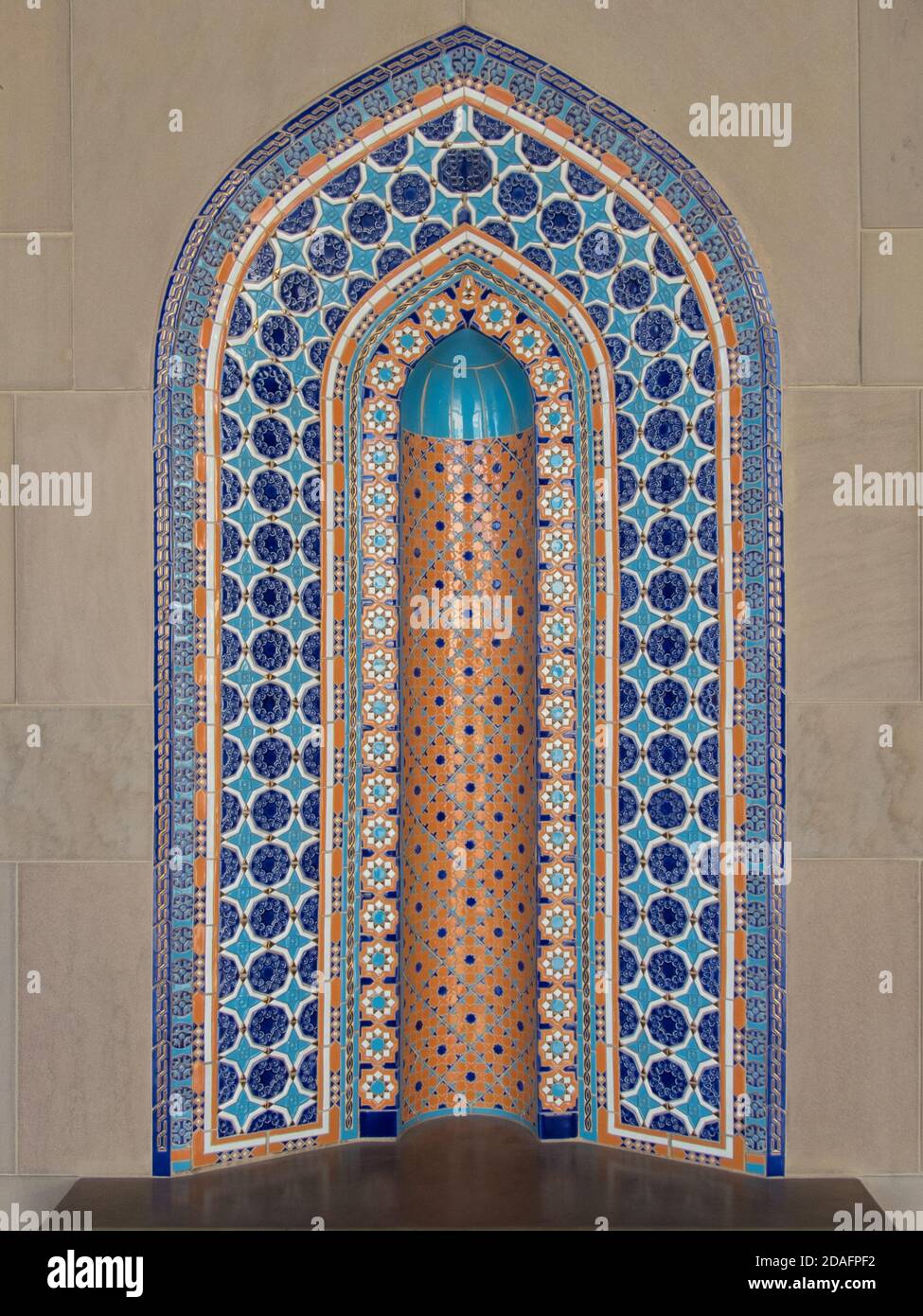 Detail of the traditional colourful patterns used on the omani interior ...