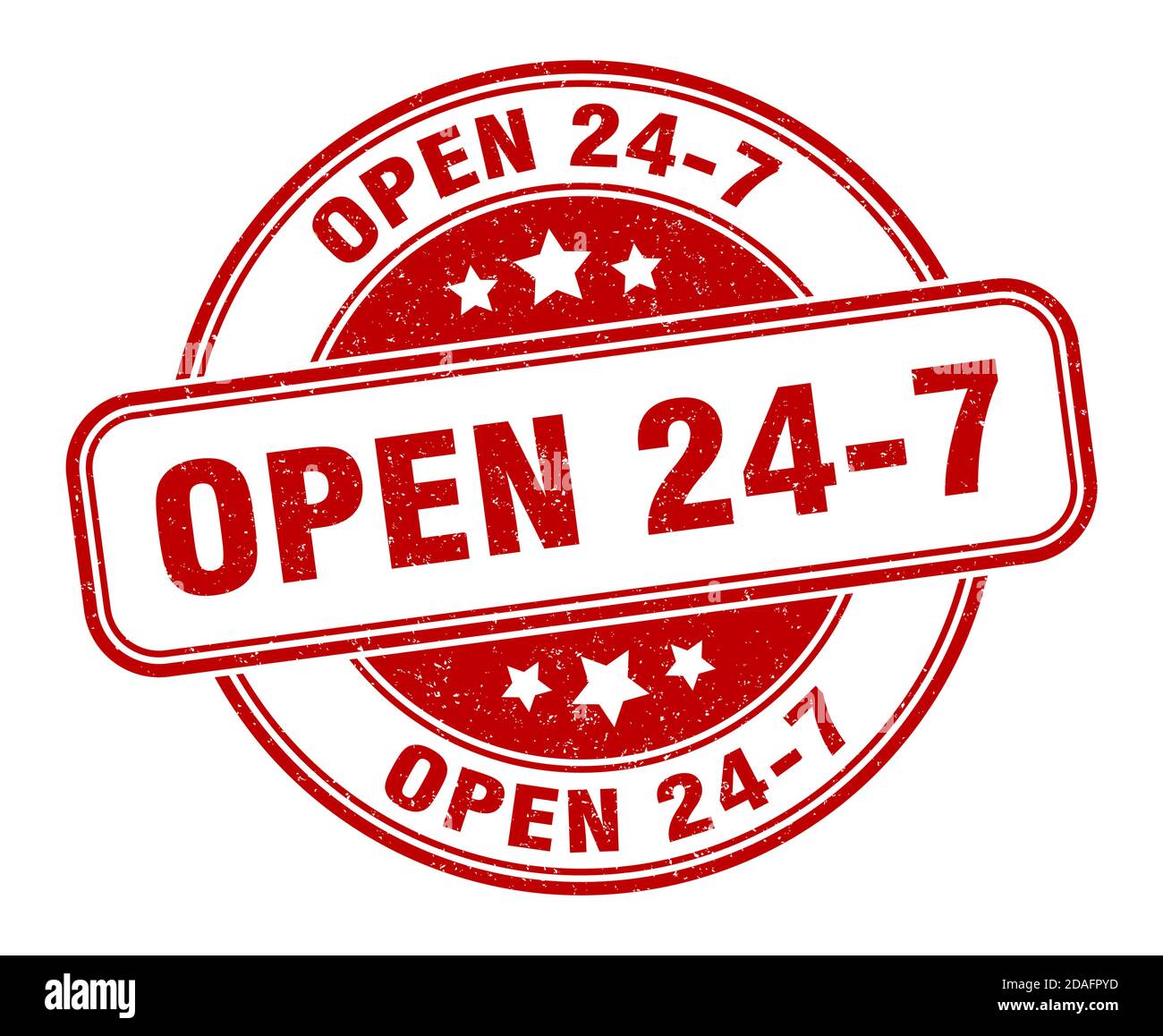 Open 24 7 rubber stamp hi-res stock photography and images - Alamy