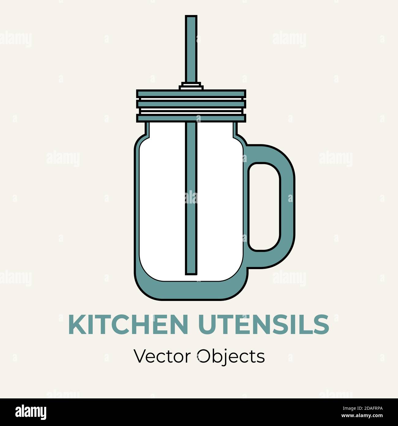 Glass jar cup mason jar vector illustration. Vector line illustration ...