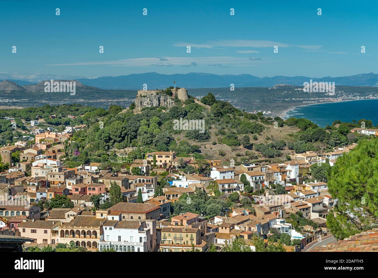CASTLE RUINS OLD TOWN BEGUR COSTA BRAVA CATALONIA SPAIN Stock Photo - Alamy
