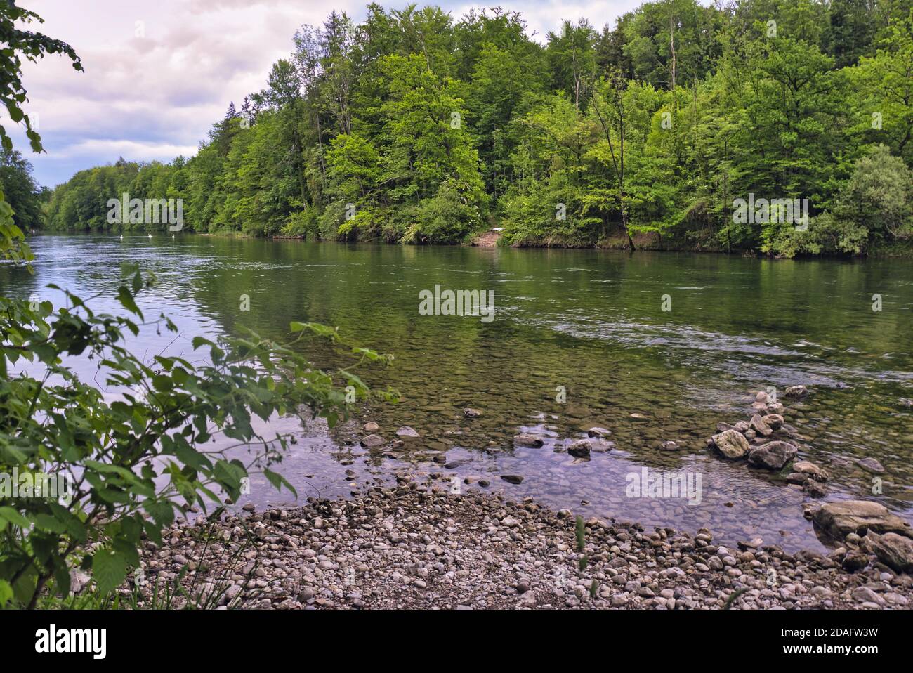 River landscapes on the T River landscapes on the Traun river Stock ...