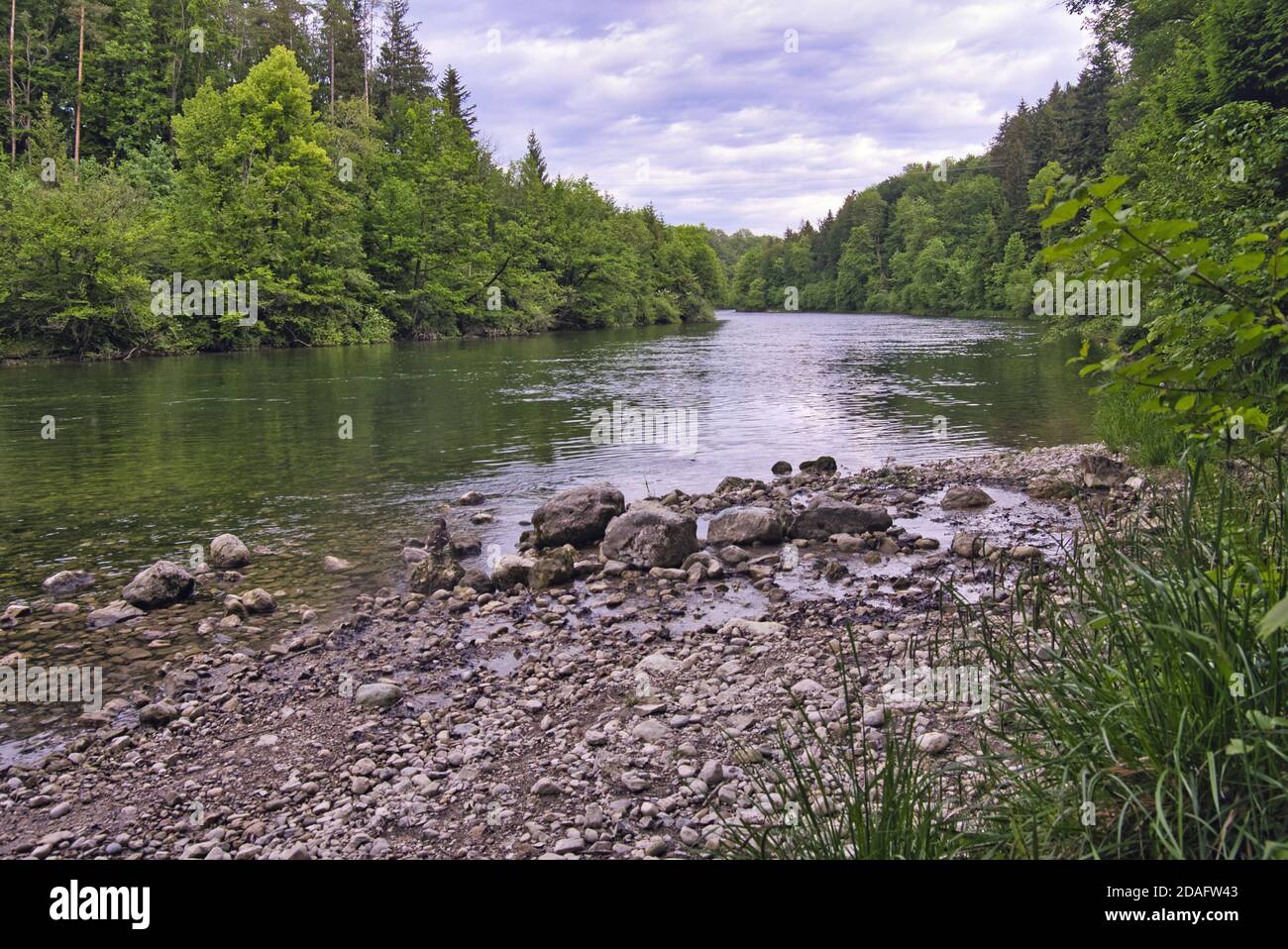 River landscapes on the T River landscapes on the Traun river Stock ...