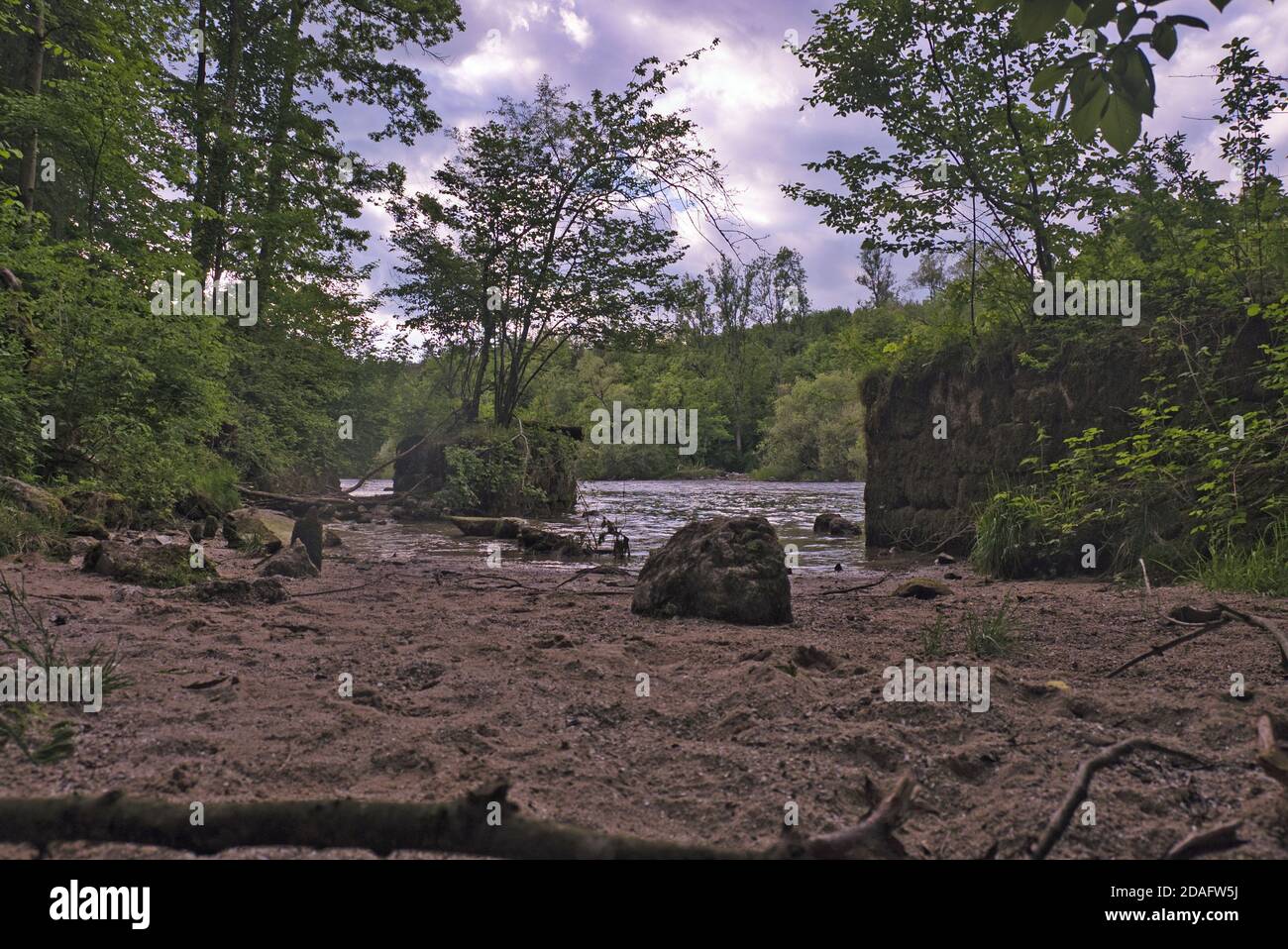River landscapes on the T River landscapes on the Traun river Stock ...