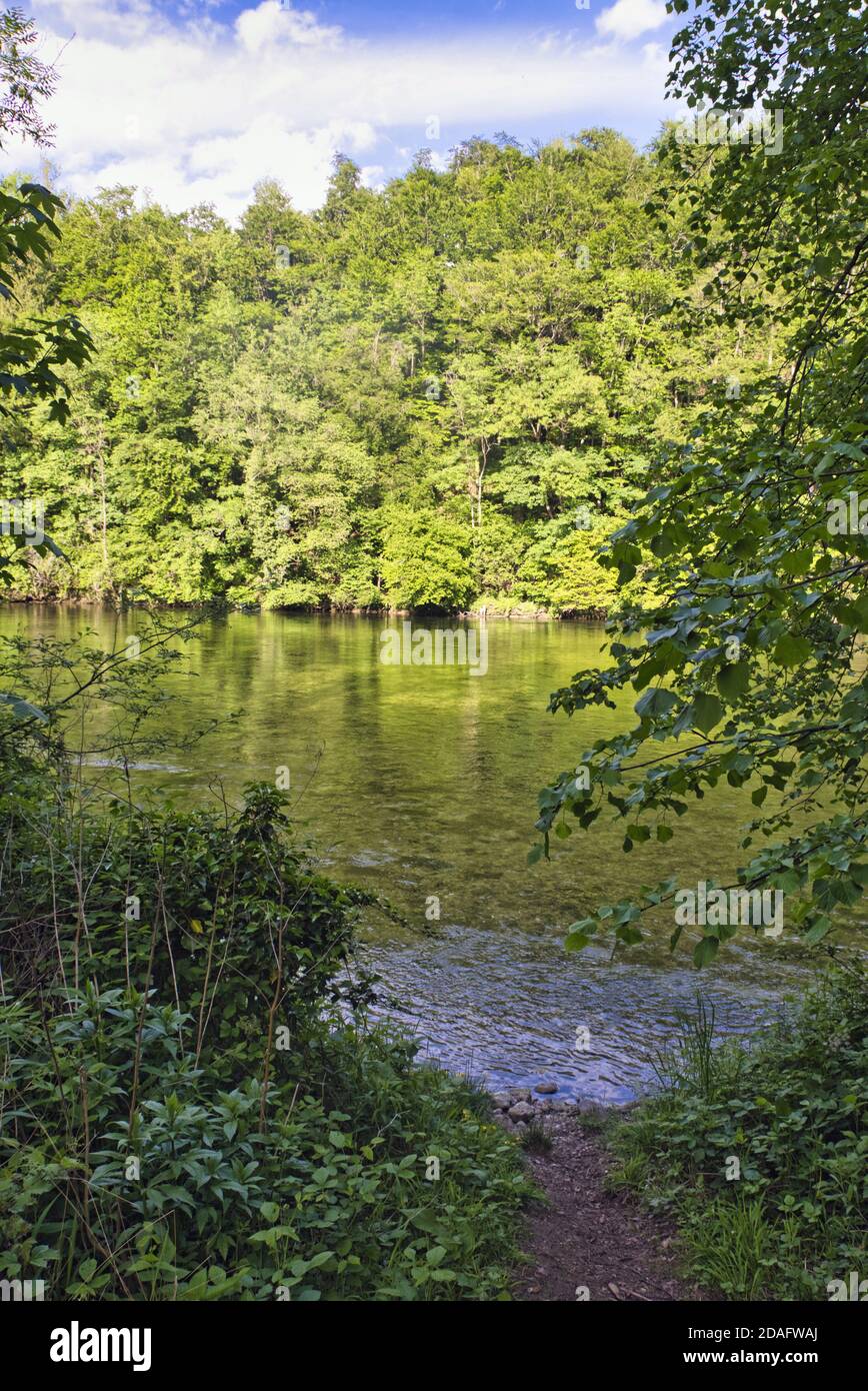 River landscapes on the T River landscapes on the Traun river Stock ...