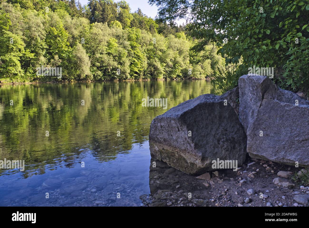 River landscapes on the T River landscapes on the Traun river Stock ...