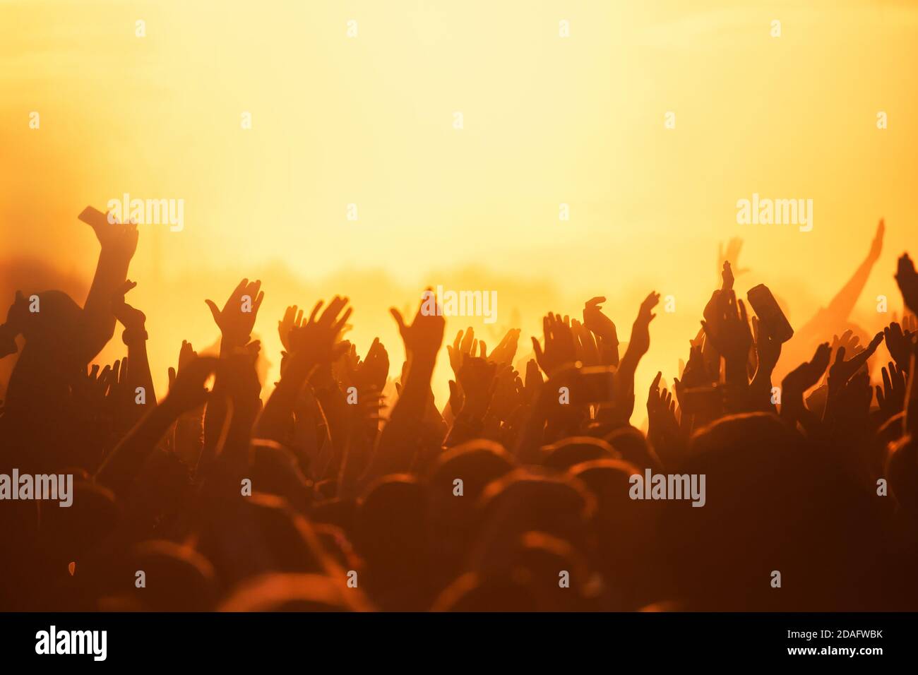 Hands raised crowd hi-res stock photography and images - Alamy