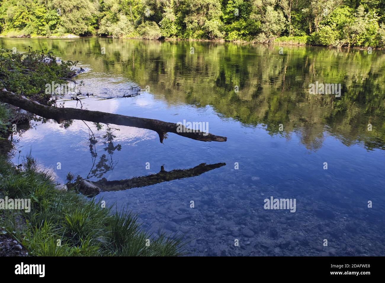 River landscapes on the T River landscapes on the Traun river Stock ...