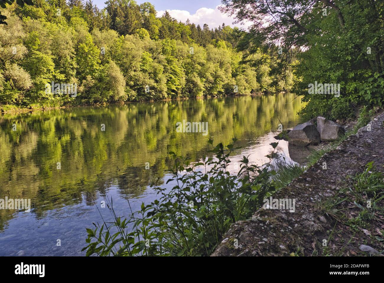 River landscapes on the T River landscapes on the Traun river Stock ...