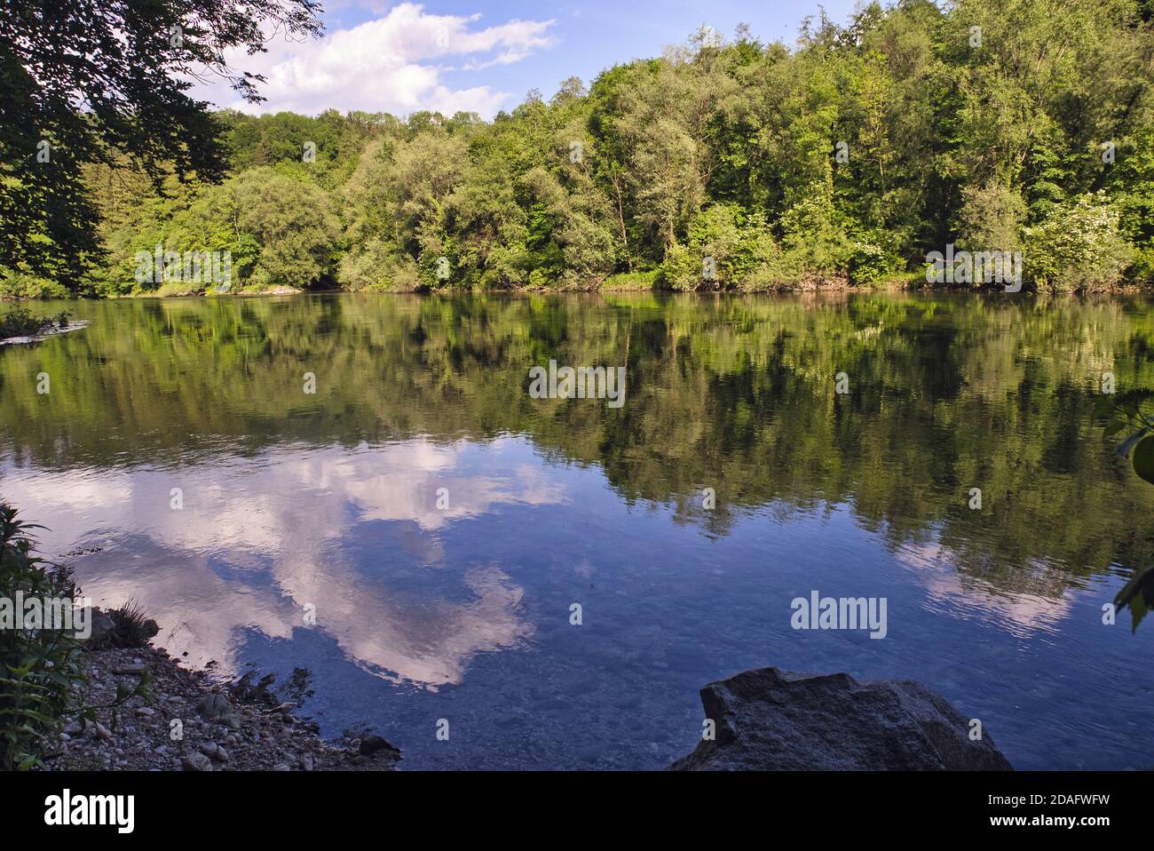 River landscapes on the T River landscapes on the Traun river Stock ...