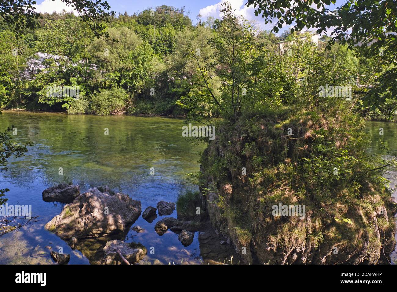 River landscapes on the T River landscapes on the Traun river Stock ...