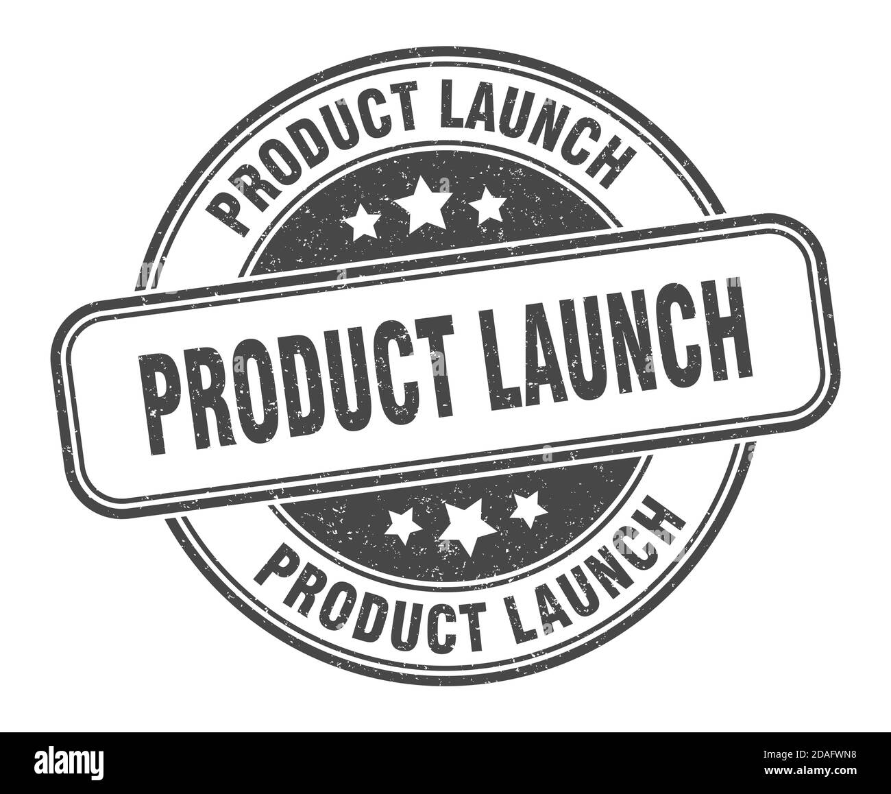 product launch stamp. product launch sign. round grunge label Stock ...