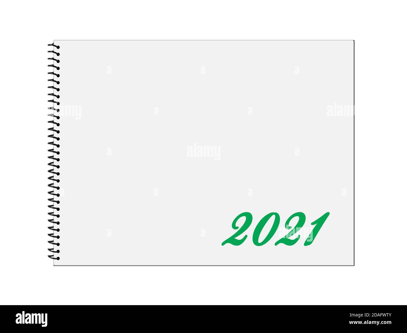 Calendar with cover page 2021 against white background Stock Photo - Alamy
