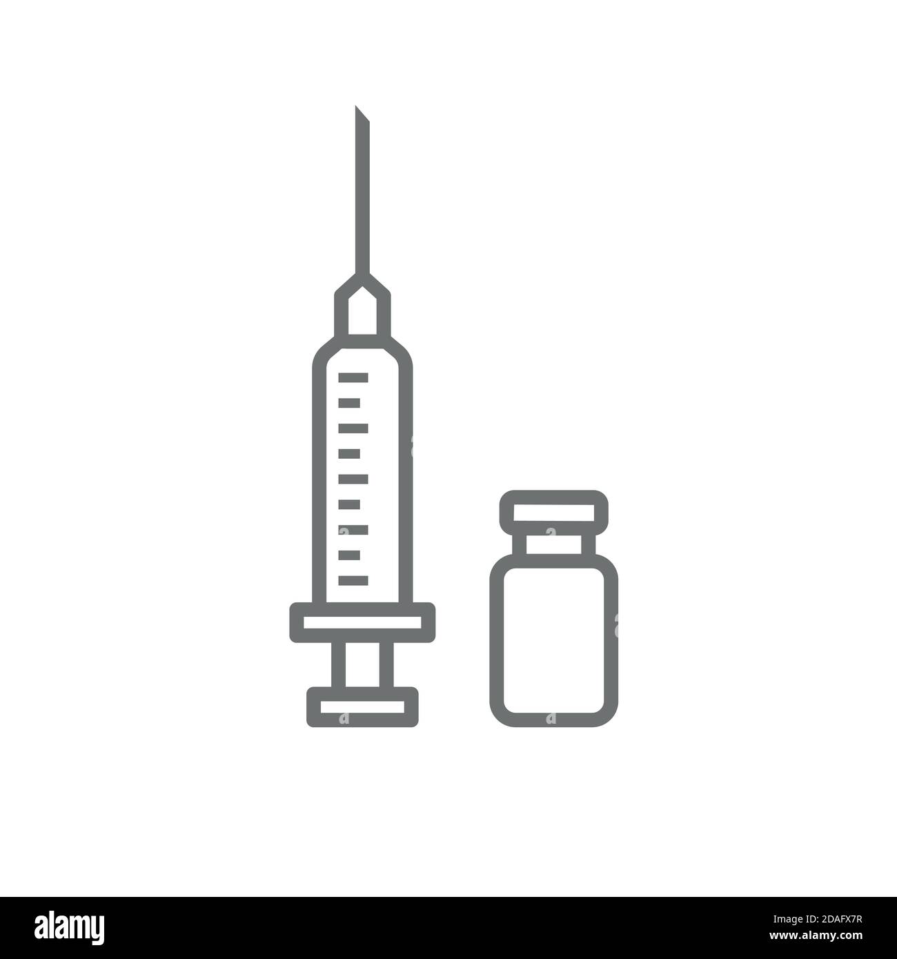 Syringe icon with needle and vial isolated Stock Vector Image & Art - Alamy