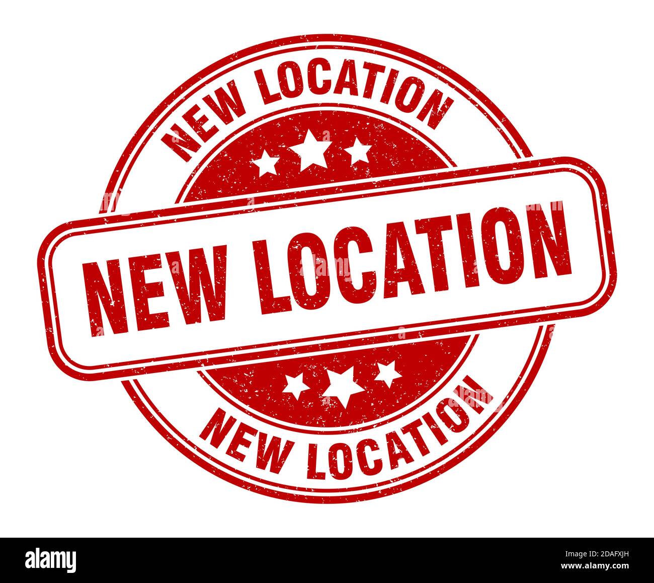 new location stamp. new location sign. round grunge label Stock Vector ...