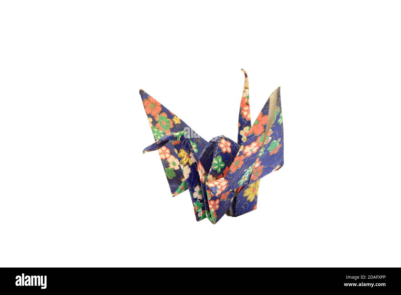 Colorful paper origami crane isolated on white background Stock Photo ...