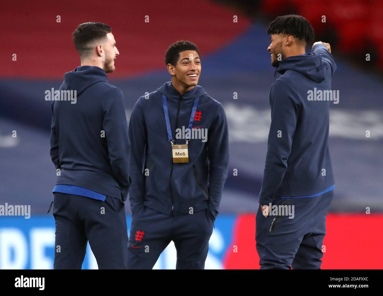 England's (from left to right) Declan Rice, Jude Bellingham and Tyrone ...