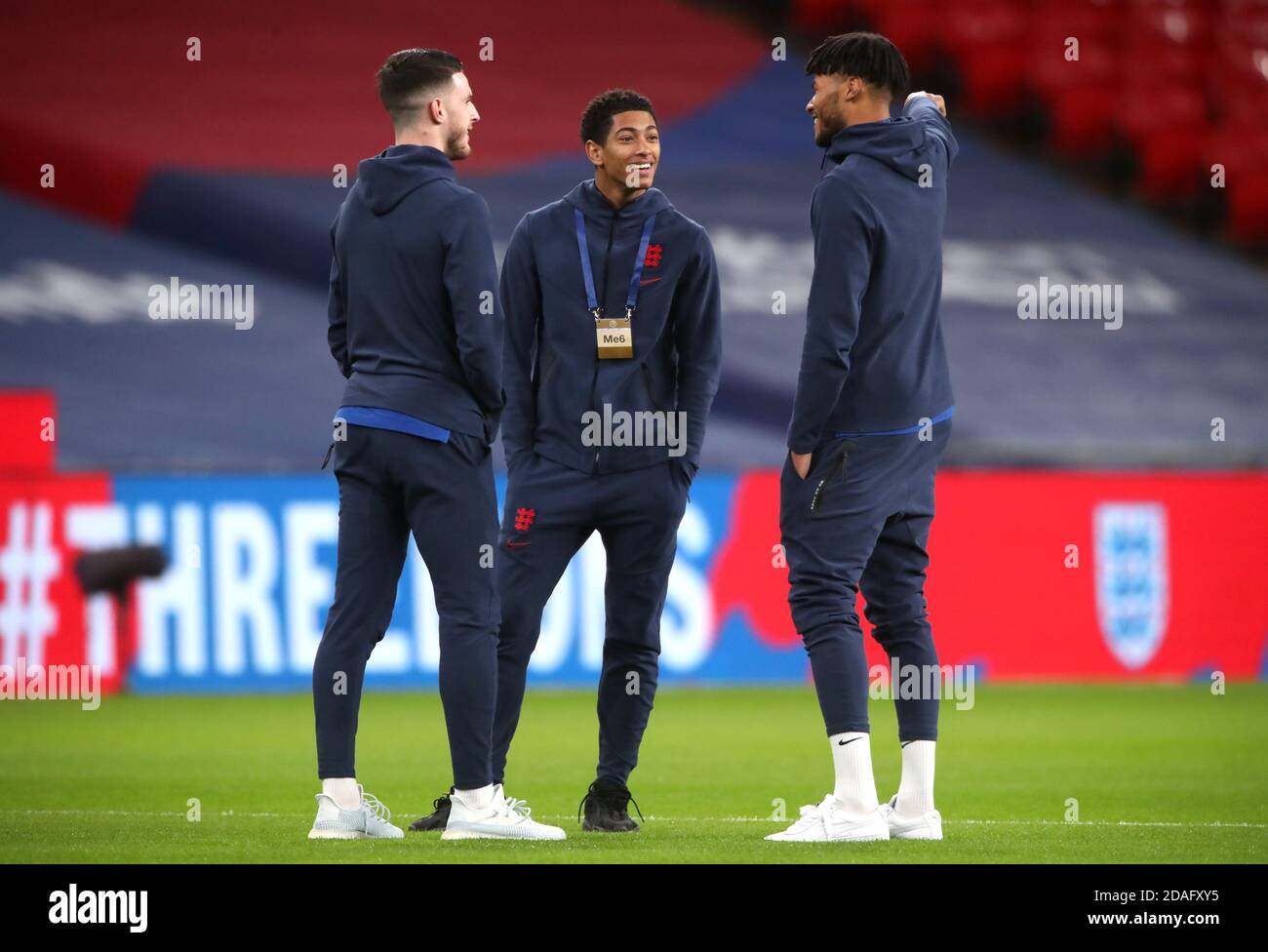 England's (from left to right) Declan Rice, Jude Bellingham and Tyrone ...