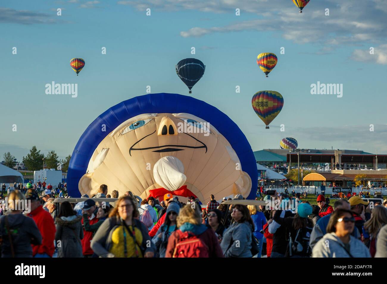 Uncle Sam Special Shape Hot Air Balloon And Crowd Albuquerque