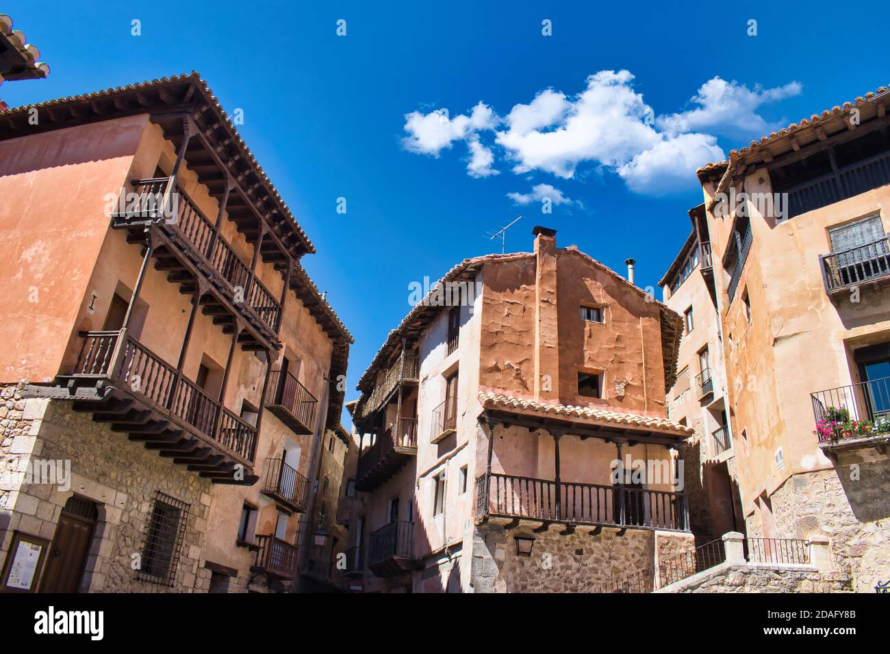 Traditional medieval style architecture in the main square of ...