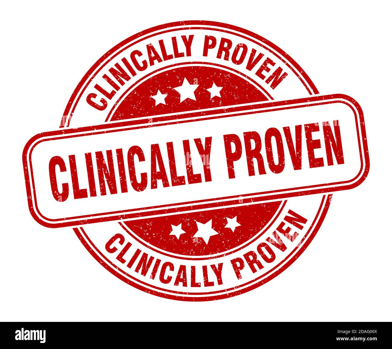 clinically proven stamp. clinically proven sign. round grunge label ...