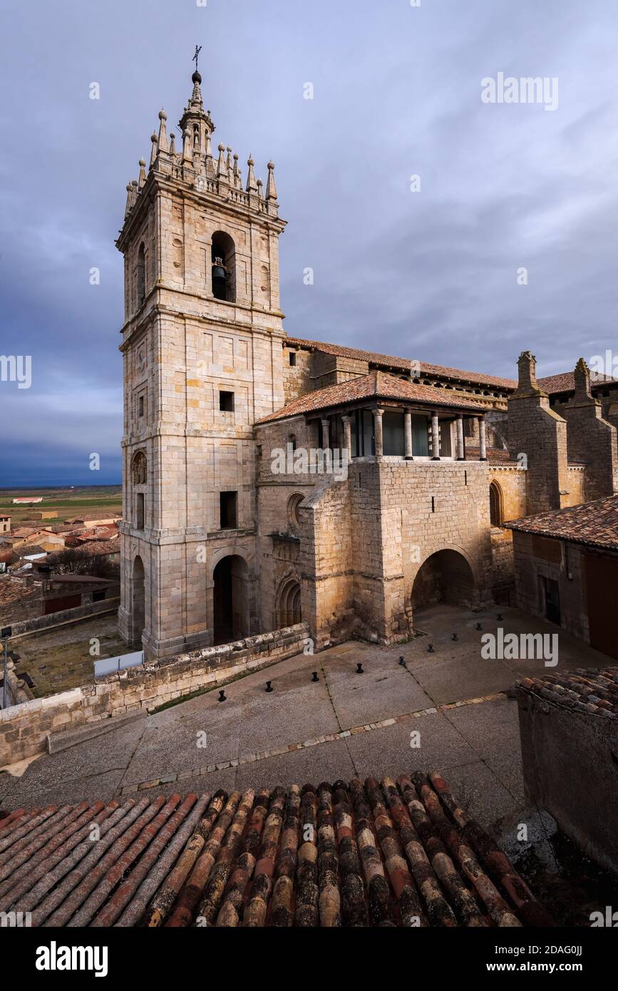 old gothic style catholic church front view with a dramatic sky Stock ...