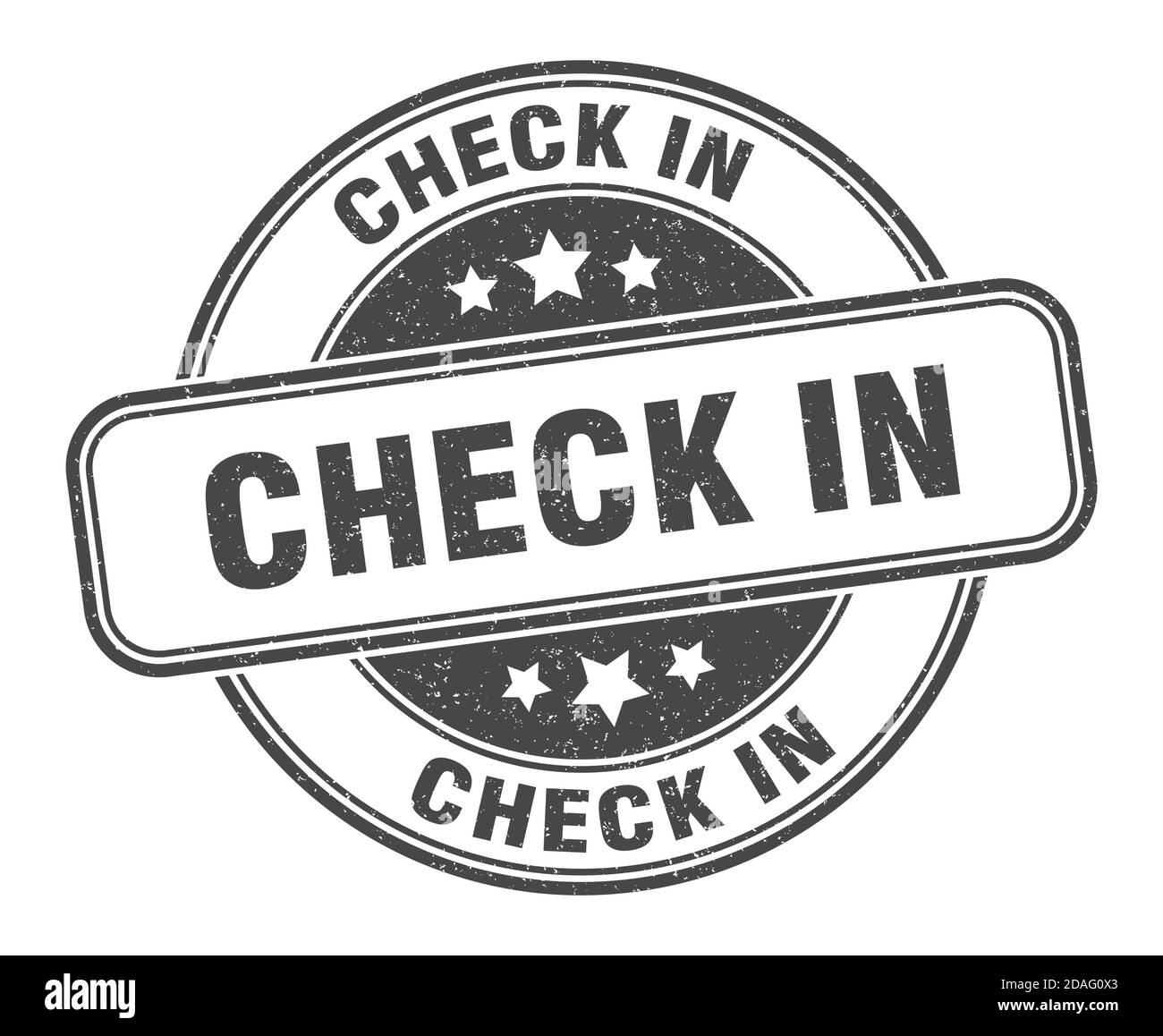 check in stamp. check in sign. round grunge label Stock Vector Image ...