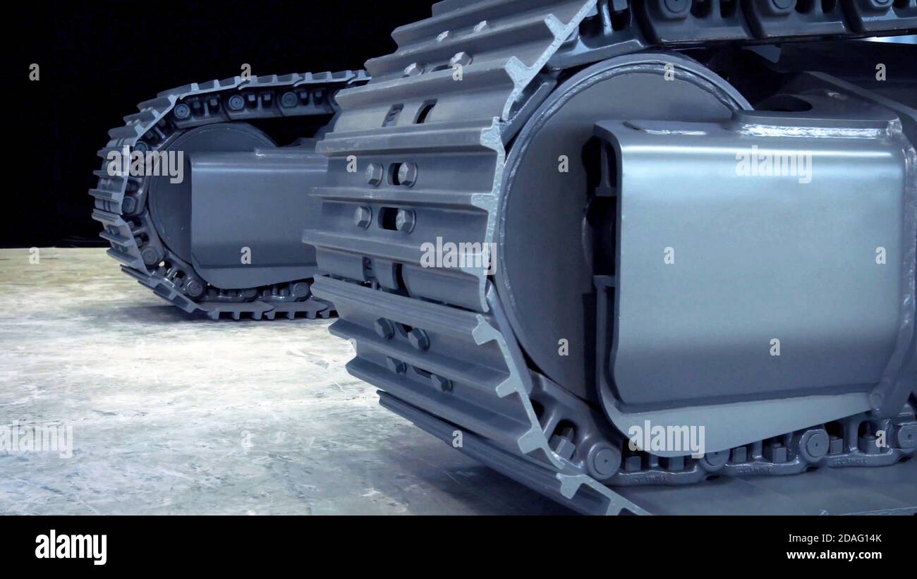 continuous tracks of construction caterpillar, new bulldozer steel ...