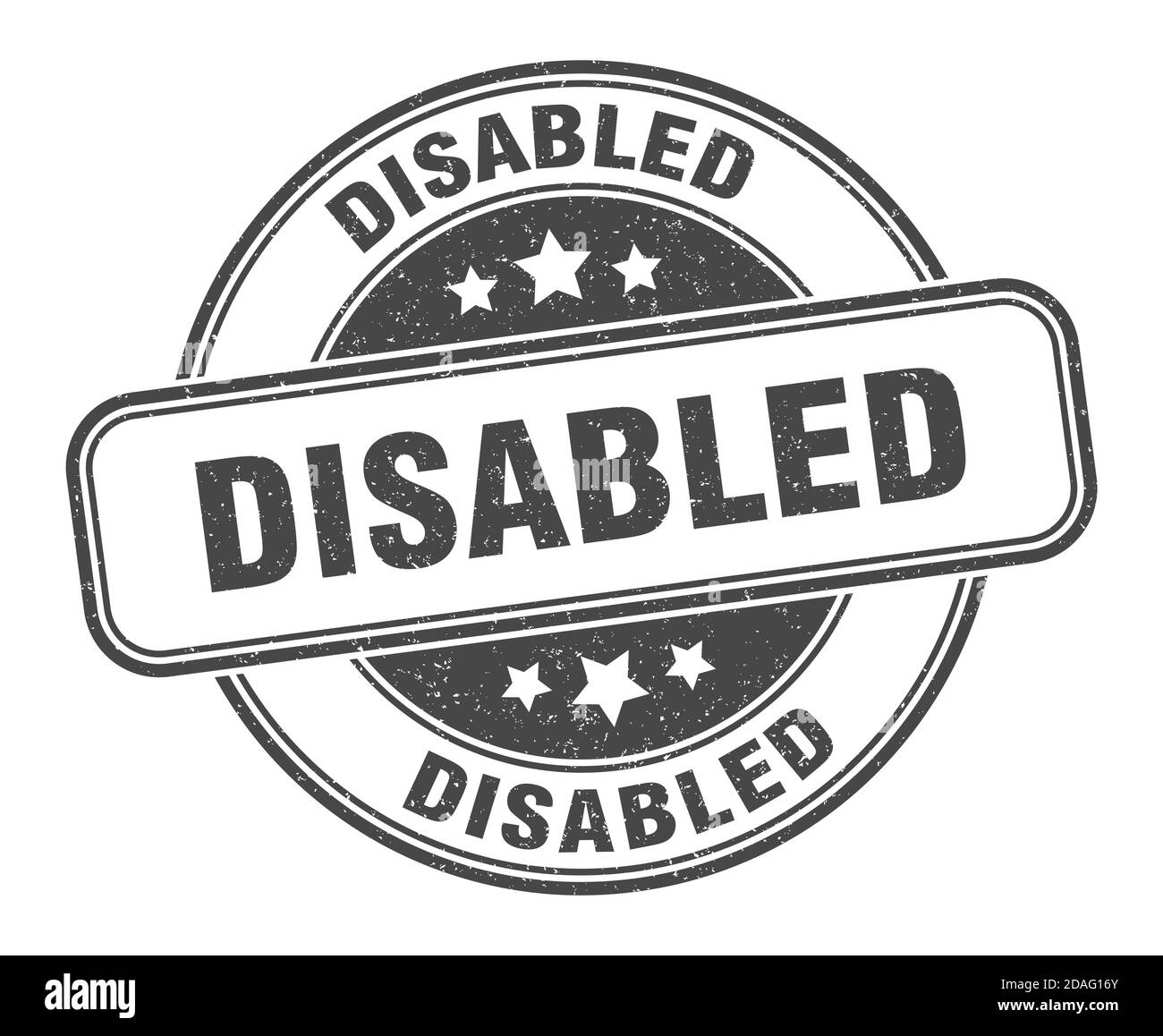 disabled stamp. disabled sign. round grunge label Stock Vector Image ...