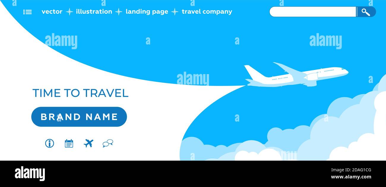 Air ticket sale - Landing page template. Sky scenery background - dark ...