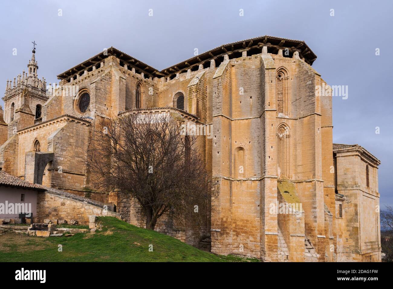 old gothic style catholic church back view with a dramatic sky Stock ...
