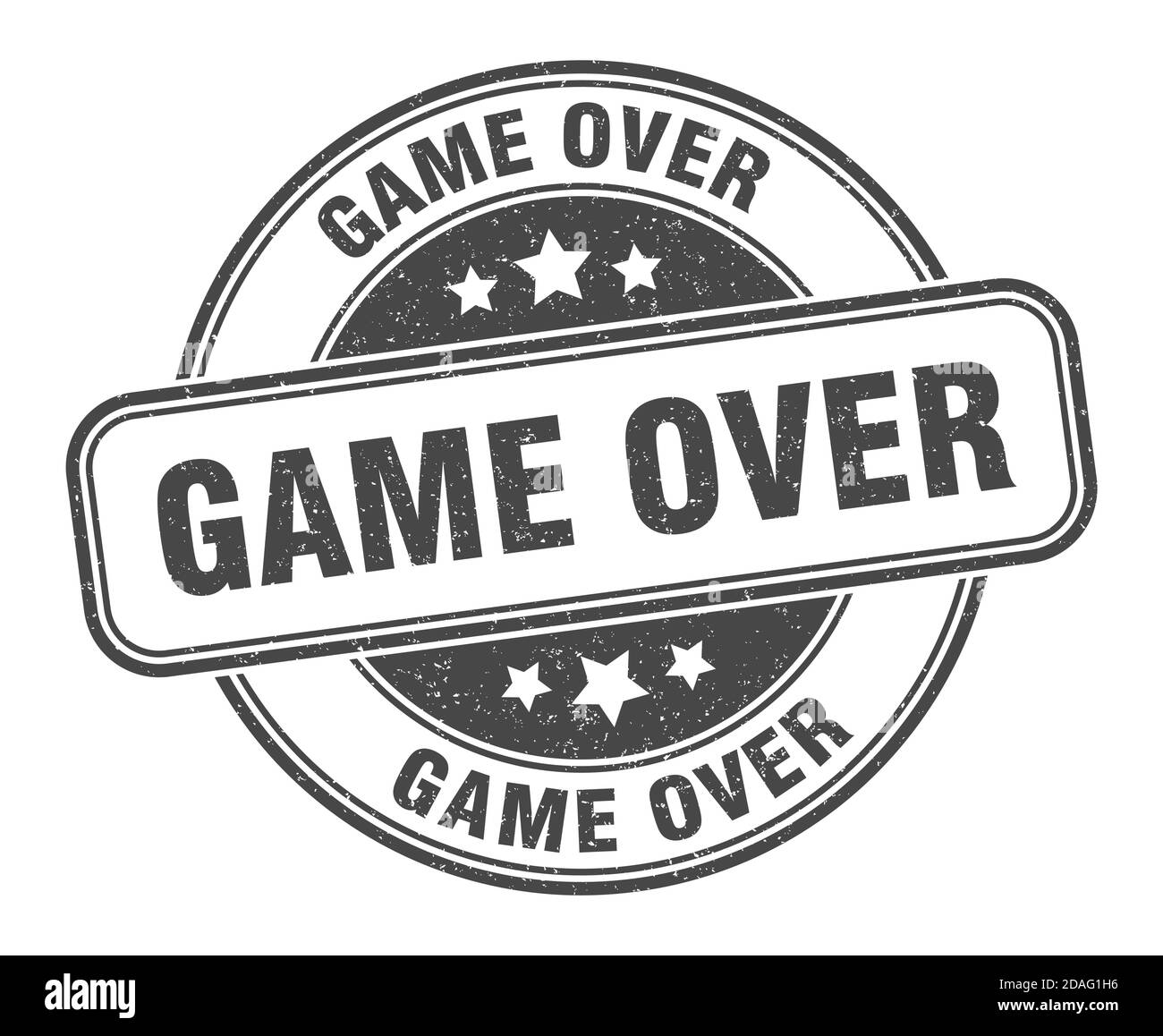 game over stamp. game over sign. round grunge label Stock Vector Image ...