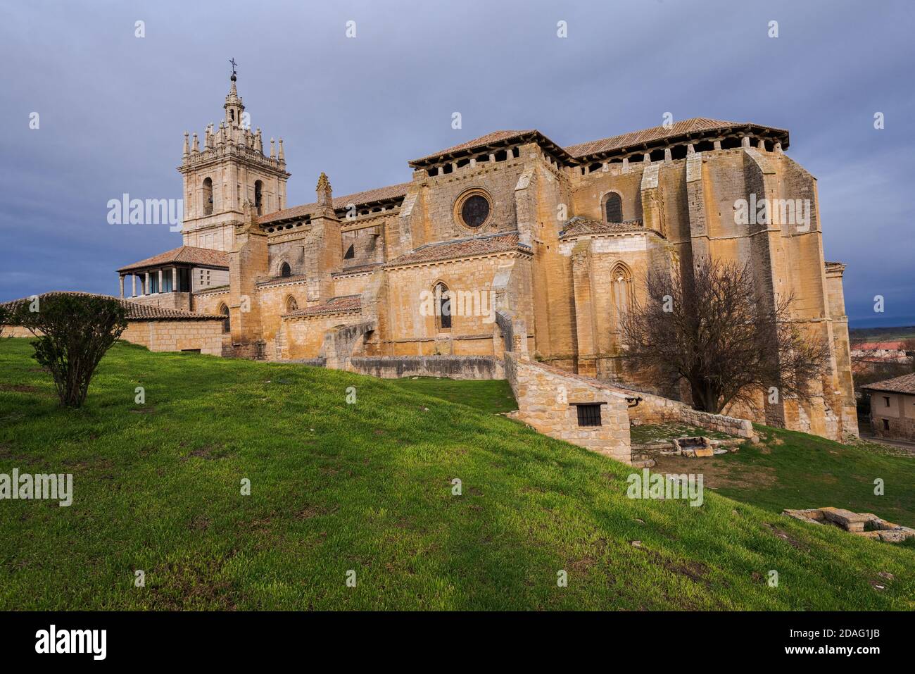 old gothic style catholic church back view with a dramatic sky Stock ...