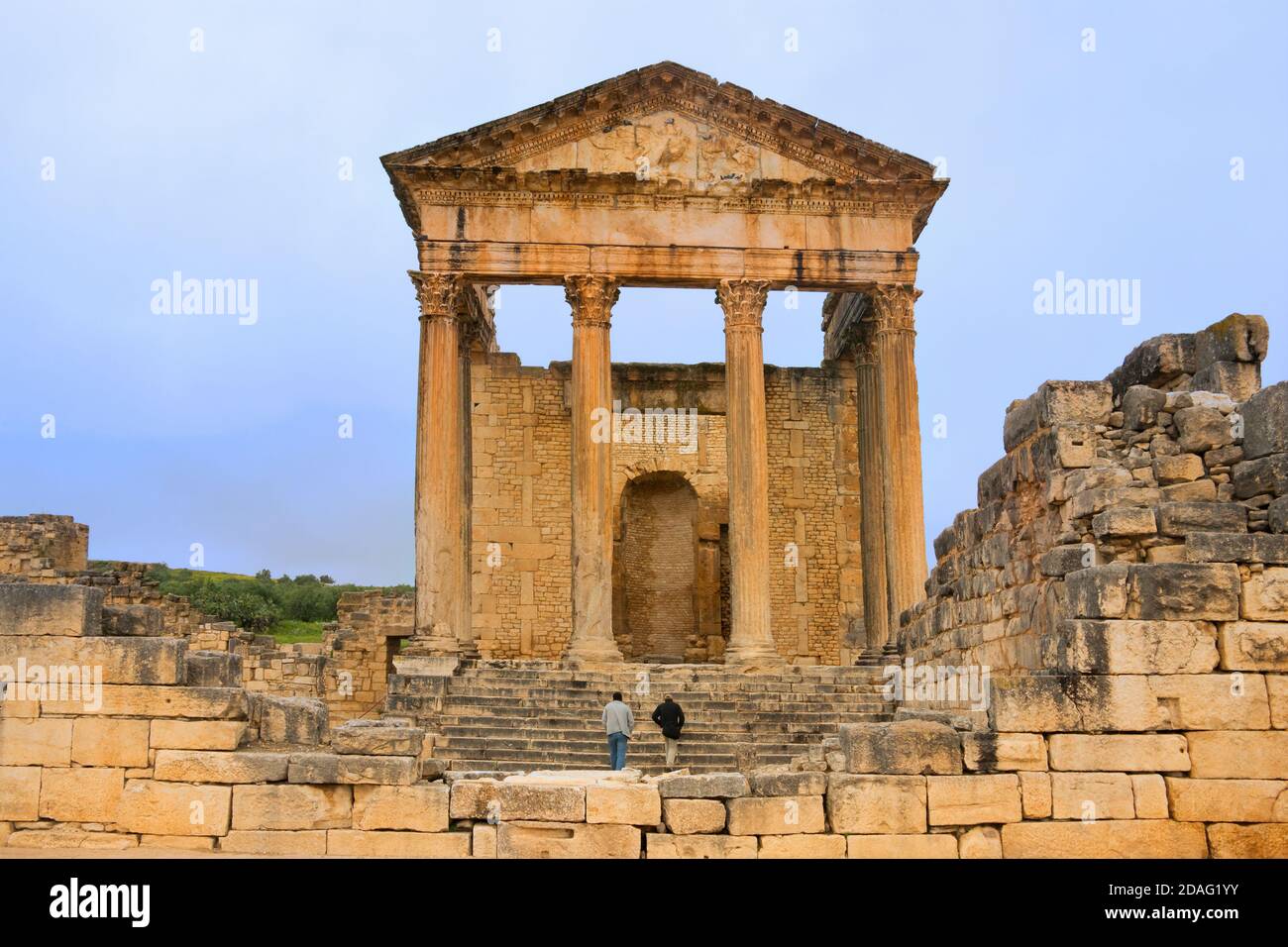 Ruins of Thugga, Capitol, UNESCO World Heritage site, Thugga, Tunisia ...