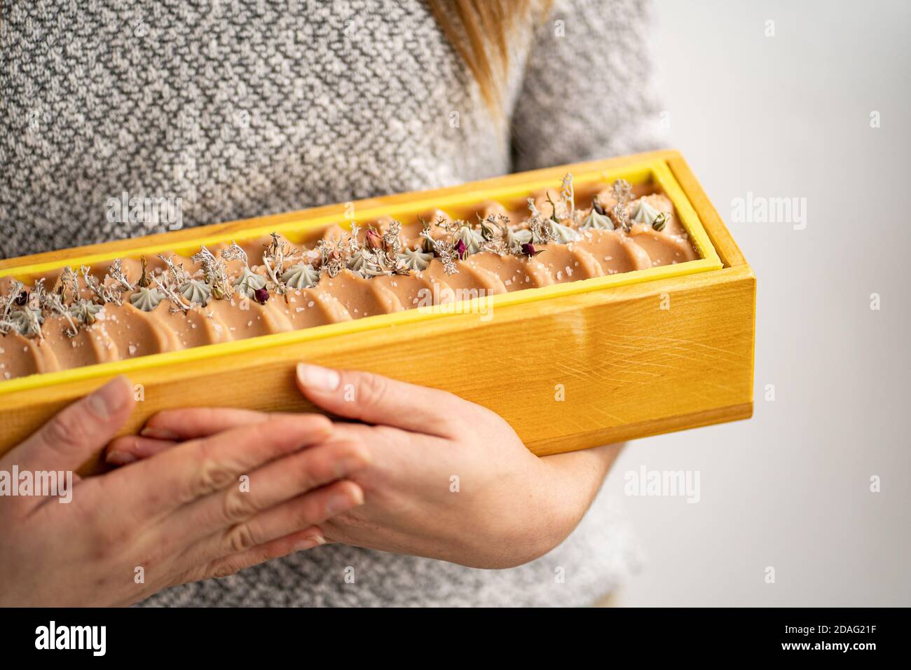 Big bar of homemade natural soap Stock Photo - Alamy