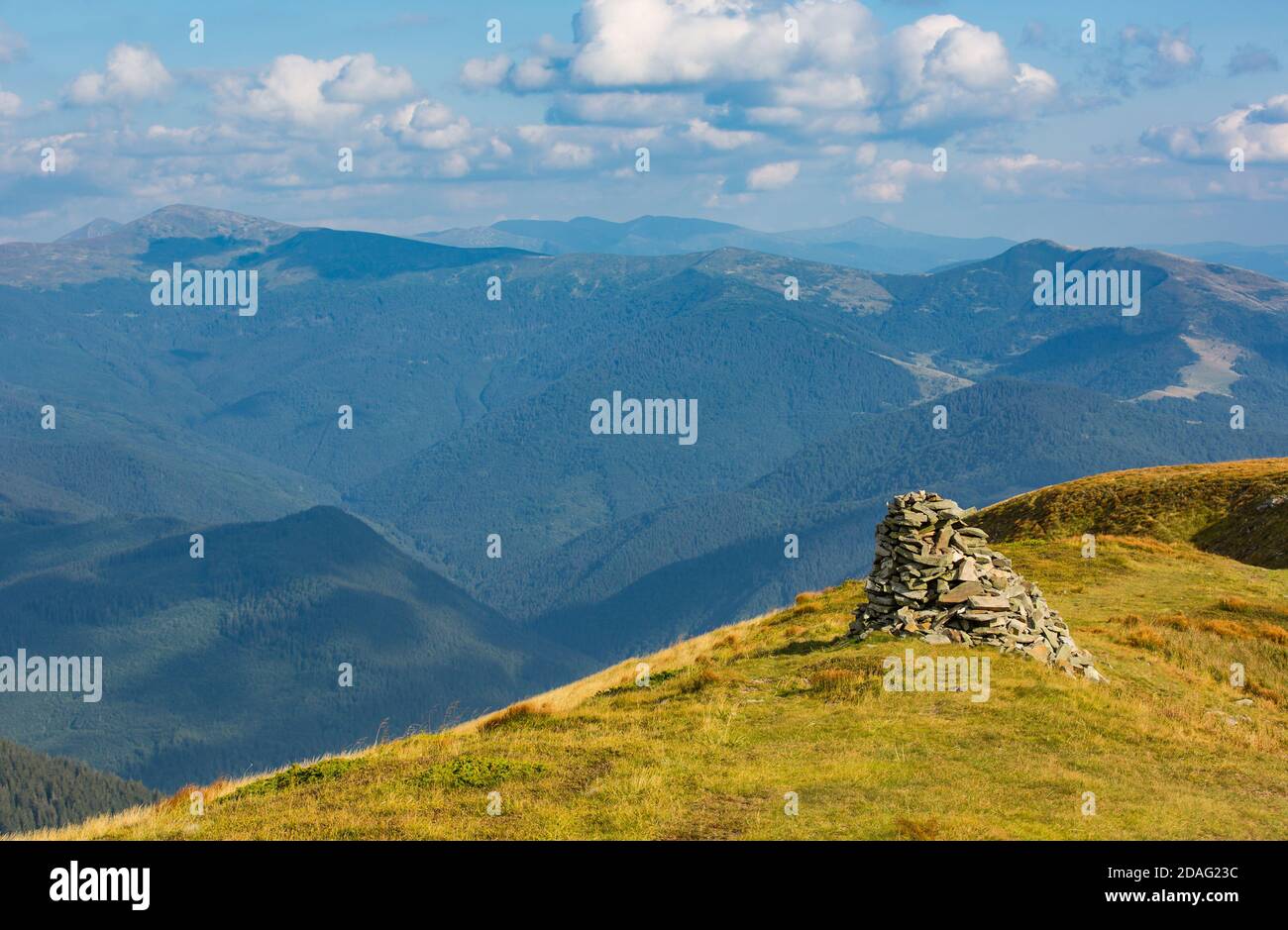 Stone pyramid in Carpathian mountains, Ukraine Stock Photo - Alamy